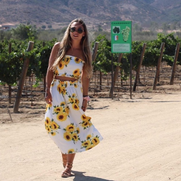 Skirts | Two Piece Sunflower Dress | Poshmark